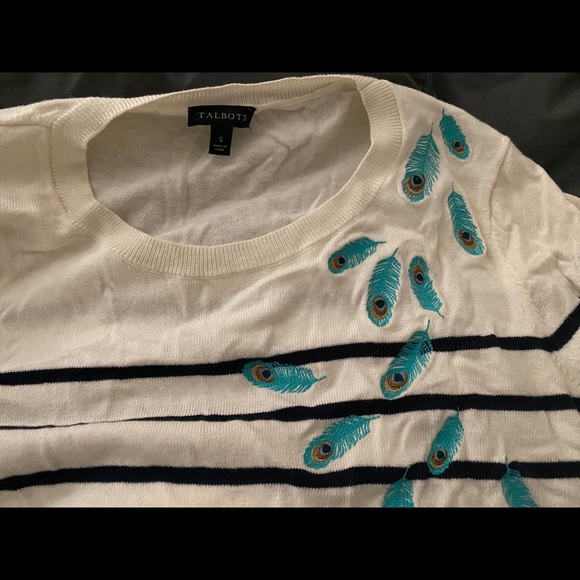 Talbots | Sweaters | Light Weight Talbots Sweater With Peacock Feather ...